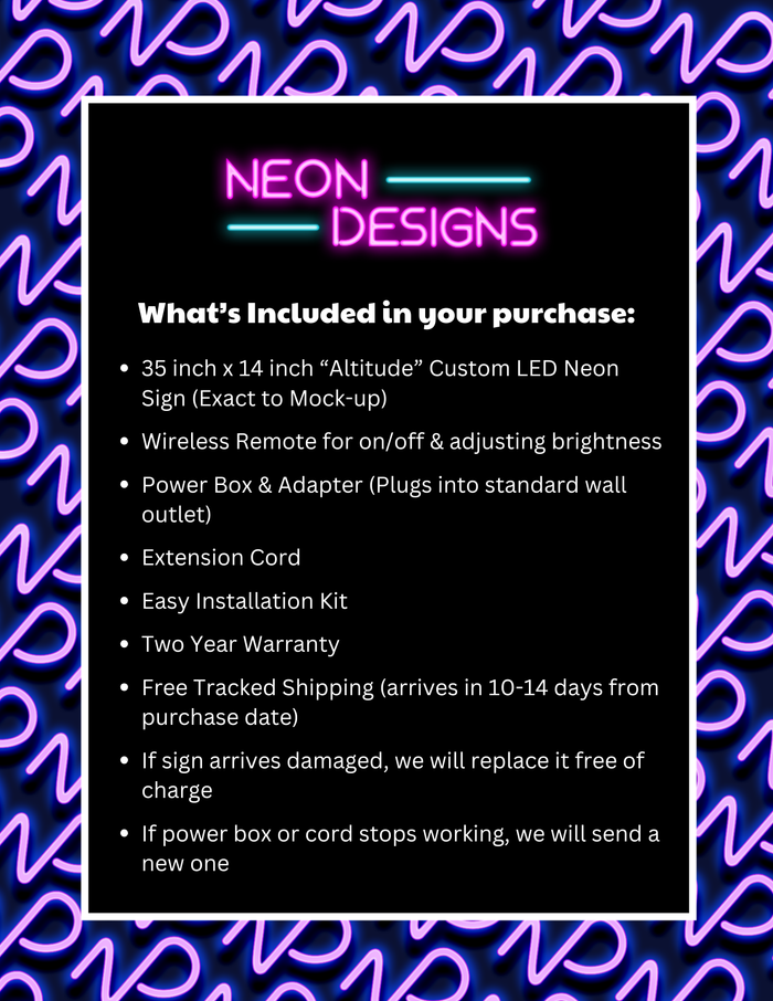 Altitude – Premium Neon Artwork – Neon Designs